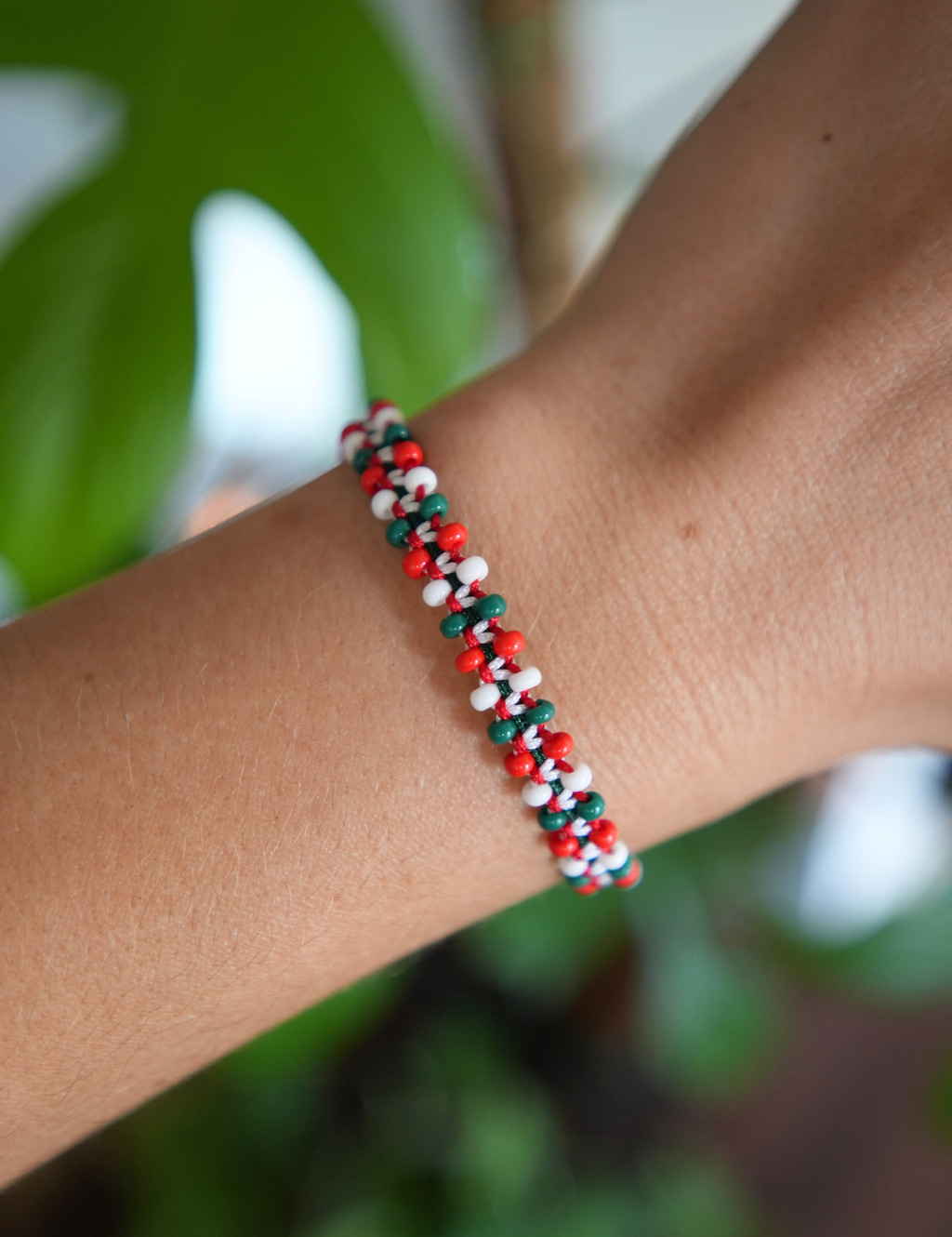 Mexico Macrame Seed Bead Bracelet – Handmade Mexican Flag Bracelet ...